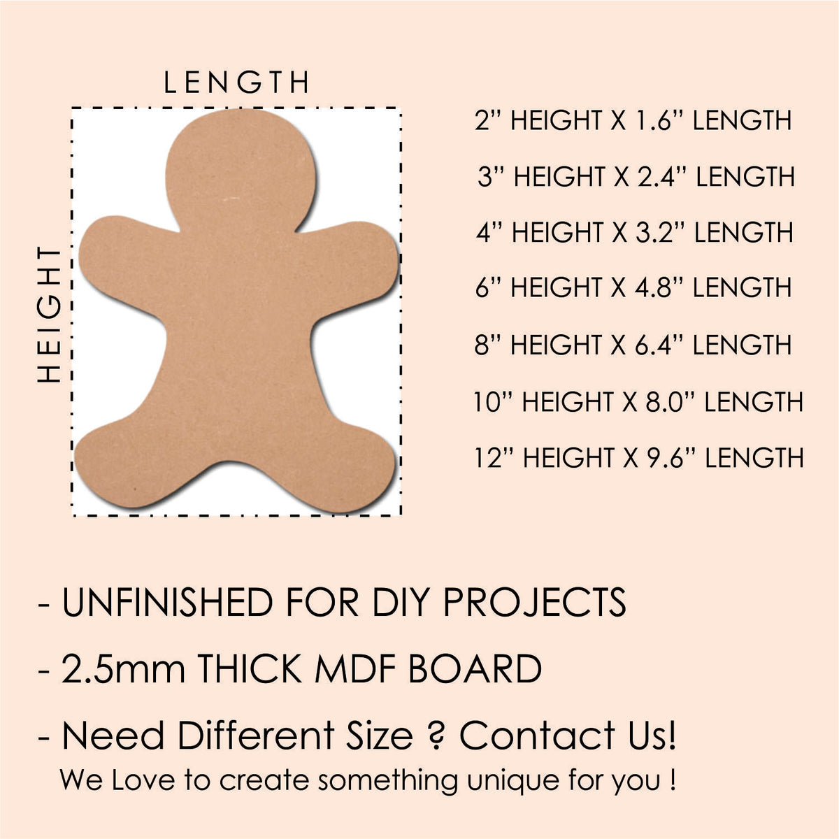 Christmas Blank Gingerbread Man– Hobby Decor Pvt Ltd