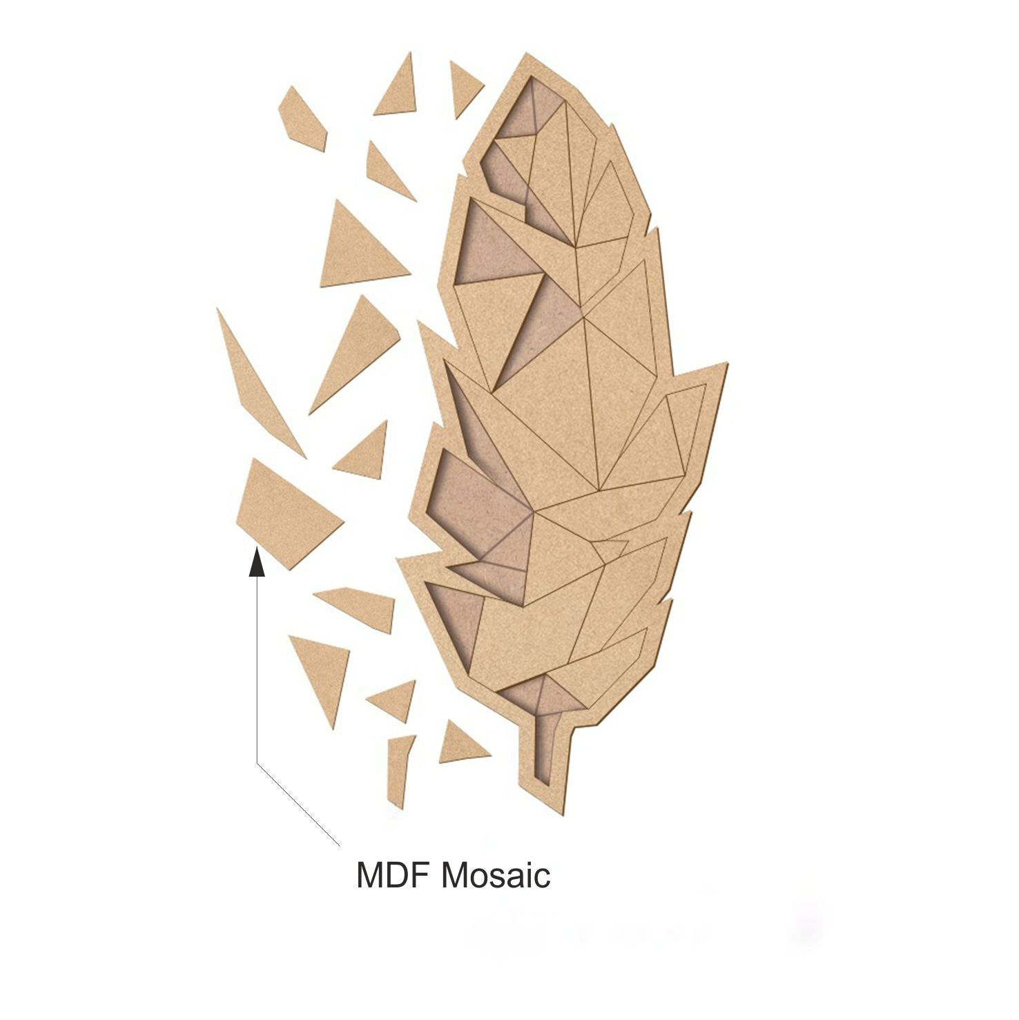 Feather Geometric MDF Puzzle– Hobby Decor Pvt Ltd