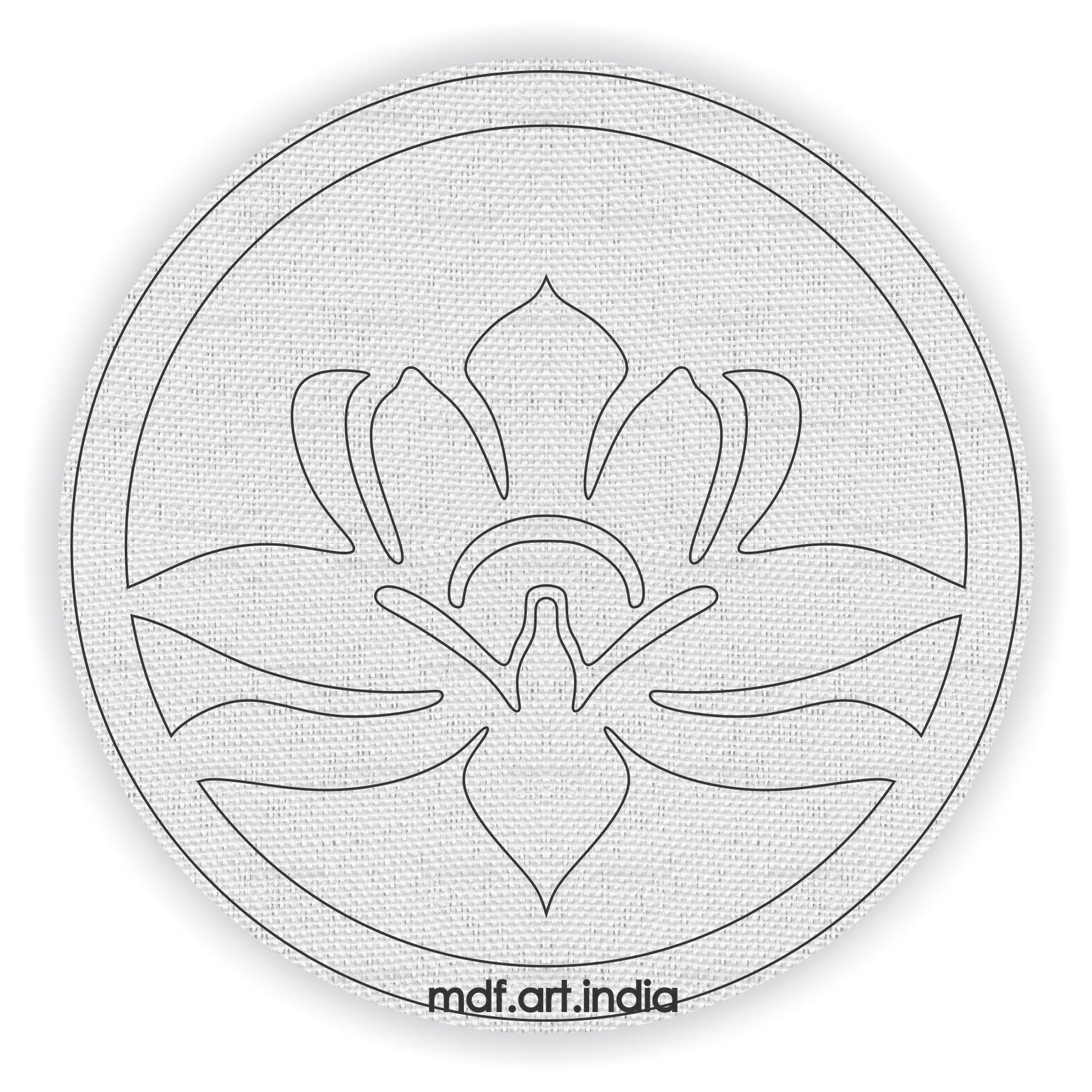 Lotus Flower Round DIY Canvas– Hobby Decor Pvt Ltd