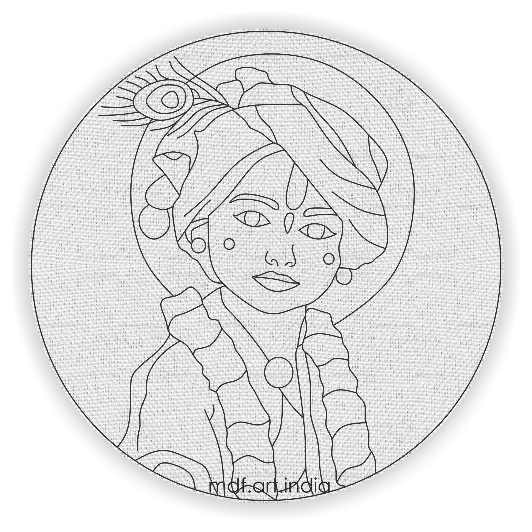 Shree Krishna Round DIY Canvas– Hobby Decor Pvt Ltd