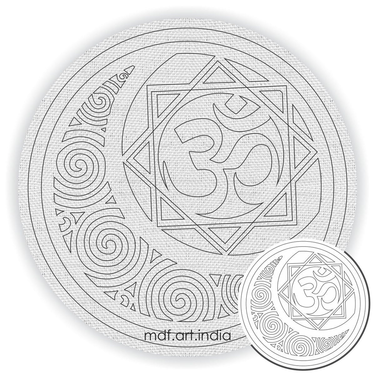 Om Mandala Round DIY Canvas– Hobby Decor Pvt Ltd