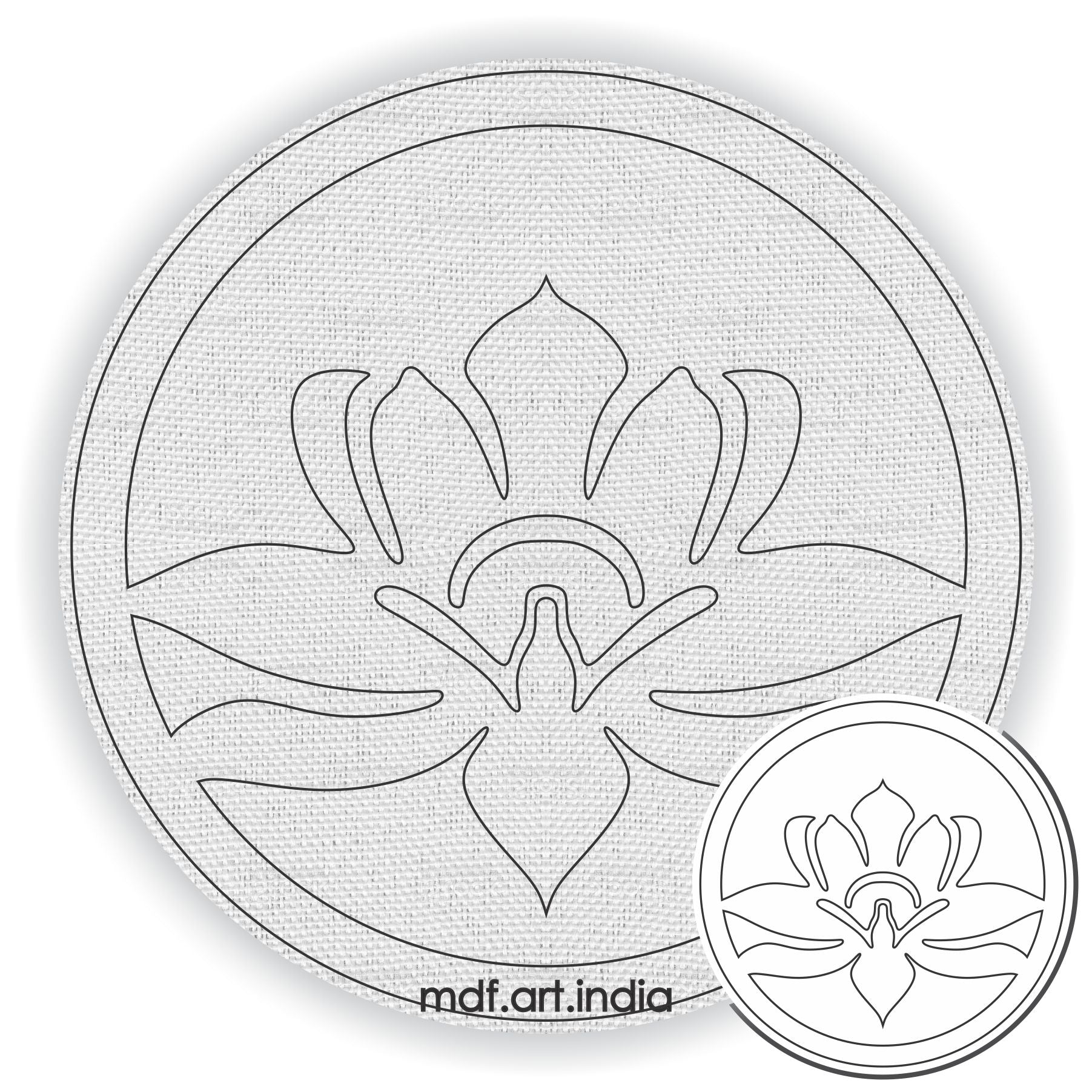 Lotus Flower Round DIY Canvas– Hobby Decor Pvt Ltd