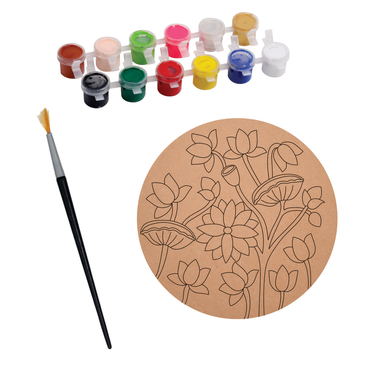 MDF Pre Marked Flower Round Kit– Hobby Decor Pvt Ltd