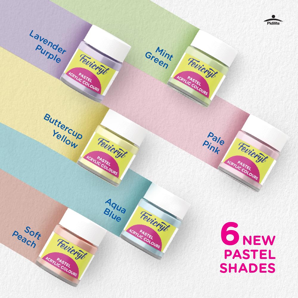 Fevicryl Pastel Acrylic Colours - Set Of 6– Hobby Decor Pvt Ltd