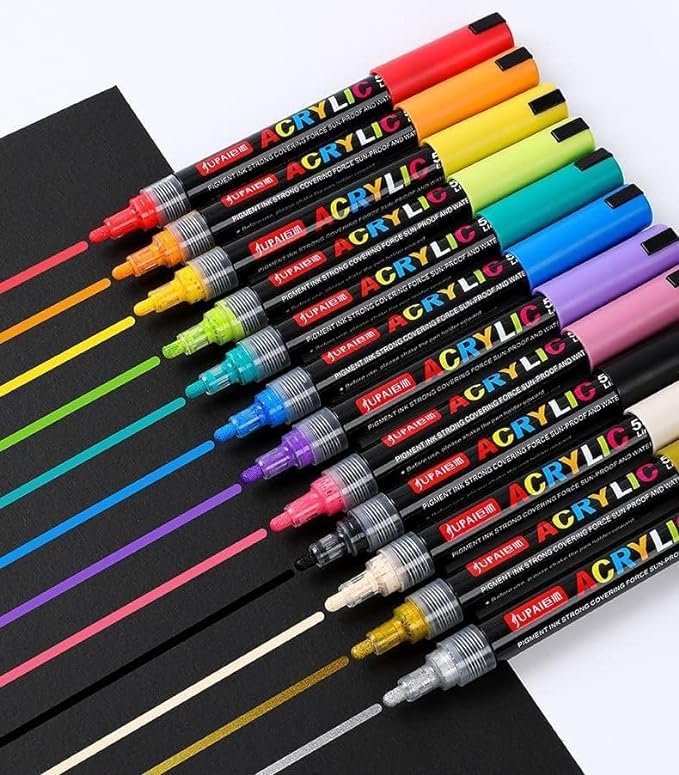 Acrylic Paint Marker Set of 12 Ideal for Mandala Art, Doodling, Drawin ...