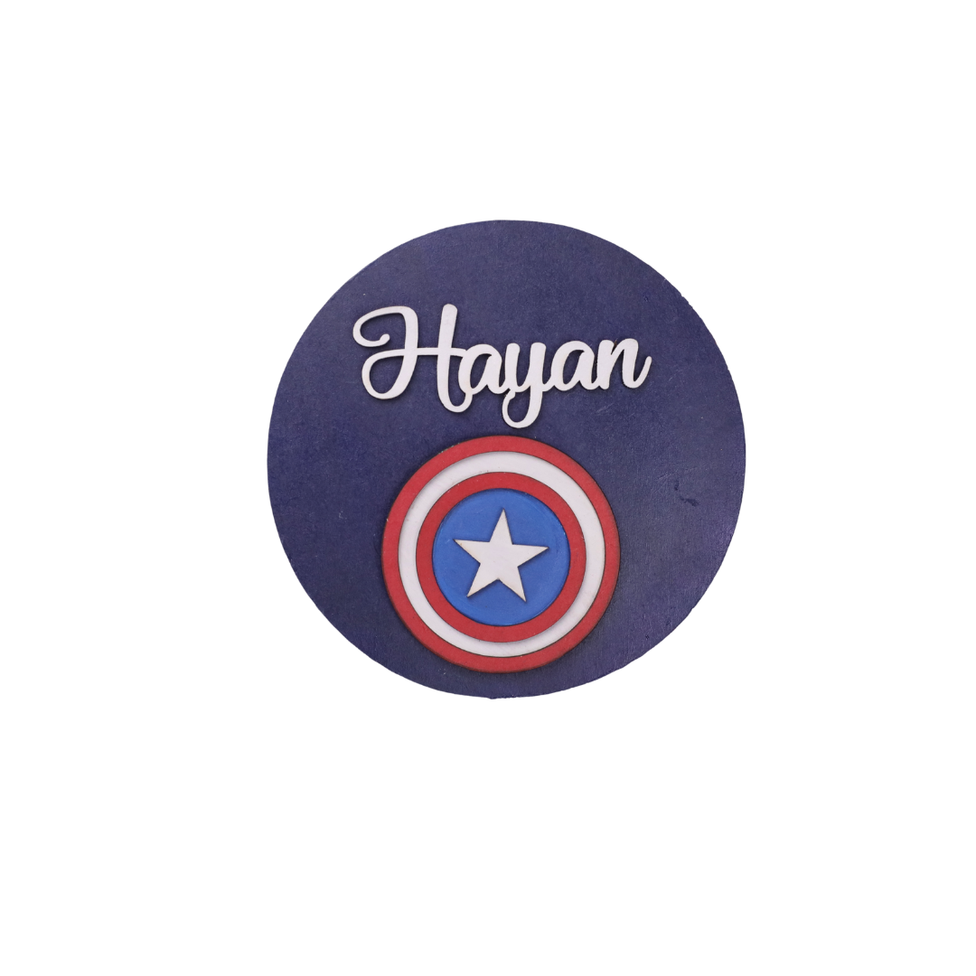 Captain America Kids Name Plate– Hobby Decor Pvt Ltd