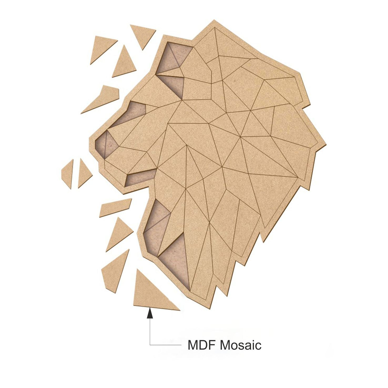Geometric Lion MDF Puzzle– Hobby Decor Pvt Ltd