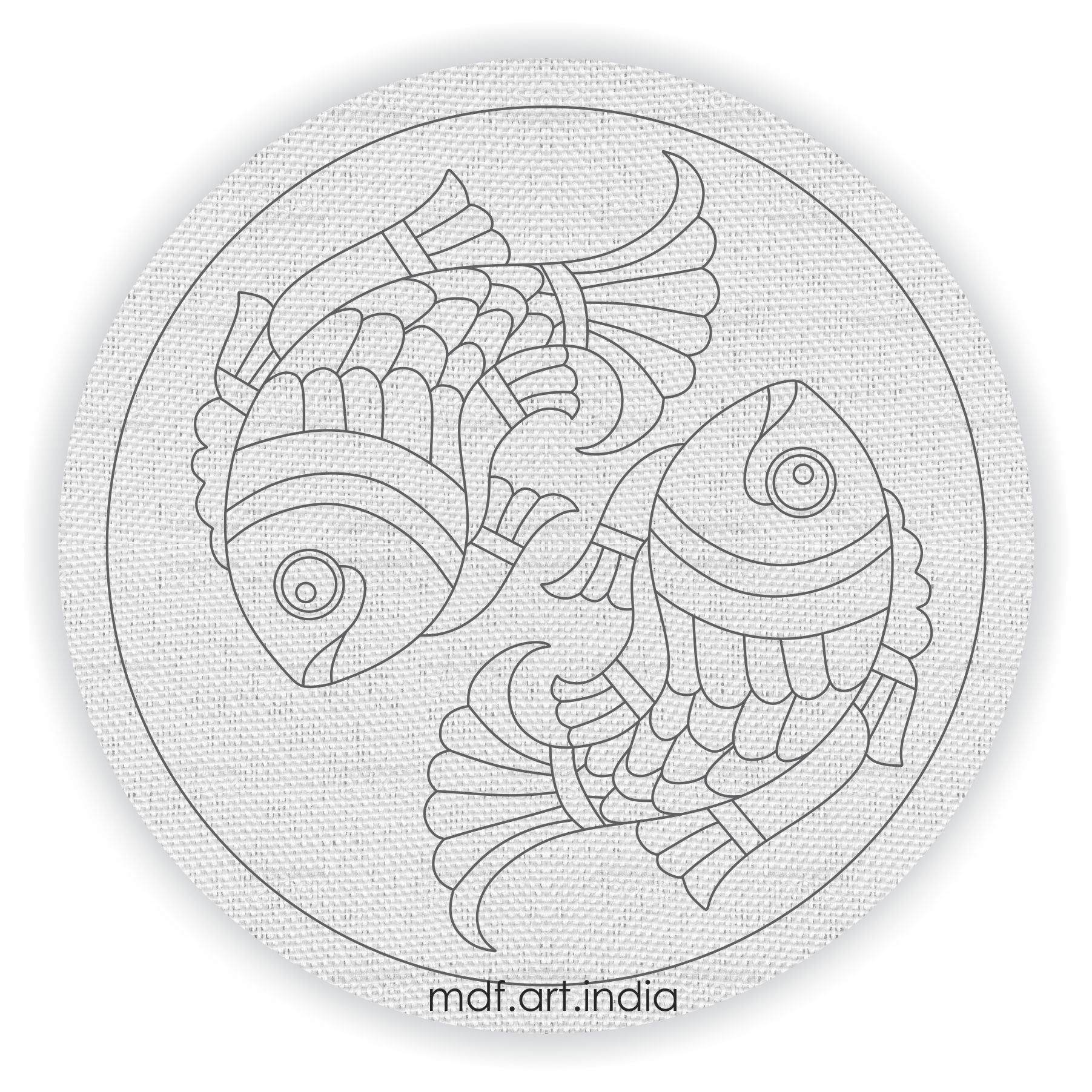 Fish Mandala Pre Marked Canvas– Hobby Decor Pvt Ltd