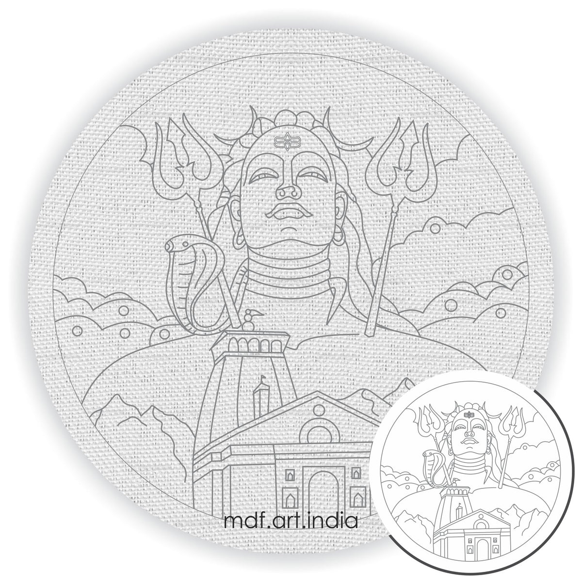 Mahadev Pre-Marked Canvas– Hobby Decor Pvt Ltd