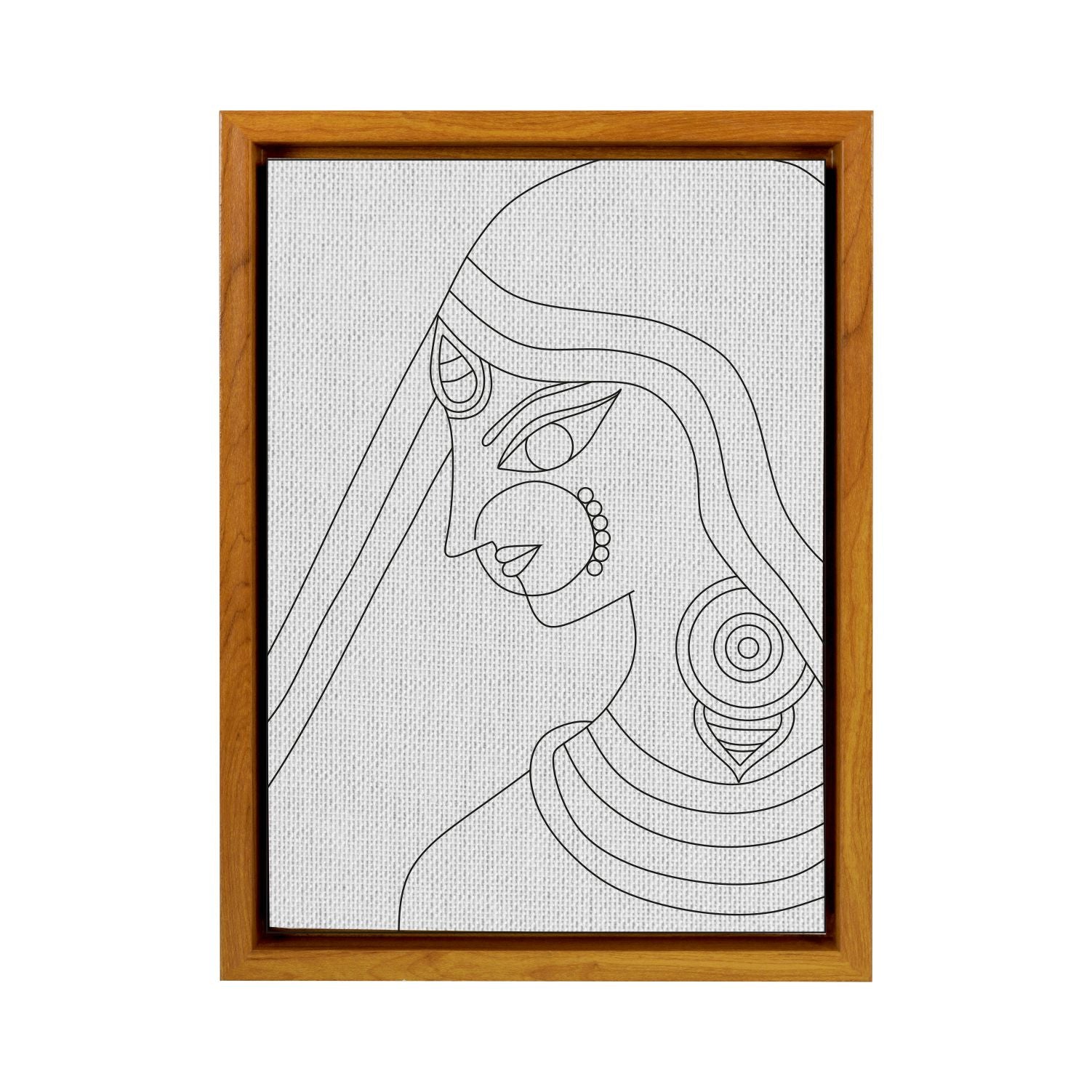 Royal Lady Madhubani Painting DIY Framed Canvas Base for Painting ...