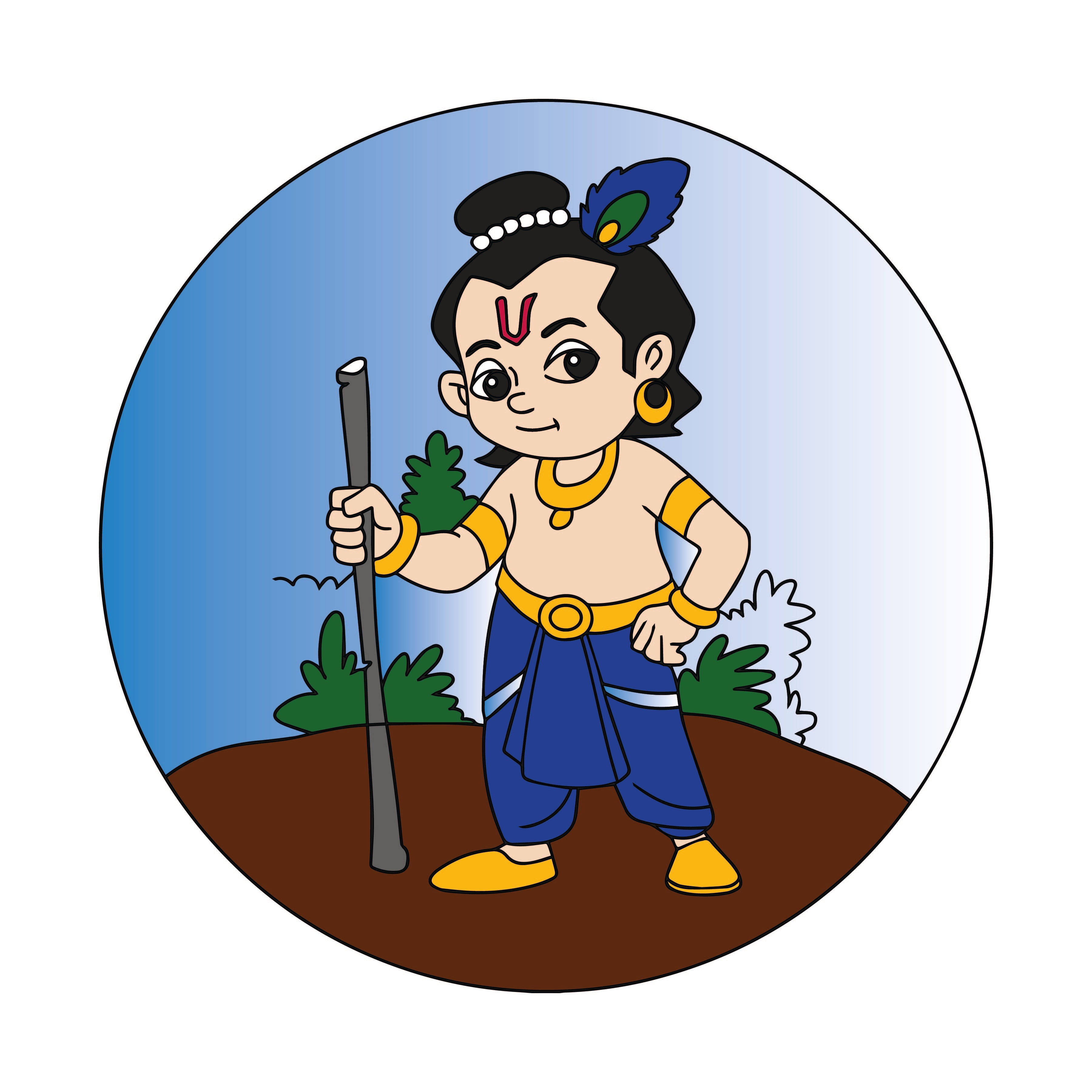 MDF Pre Marked Round Krishna– Hobby Decor Pvt Ltd