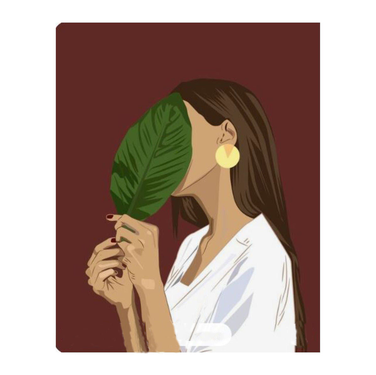Face Hiding By Leaf DIY Canvas Base for Painting– Hobby Decor Pvt Ltd