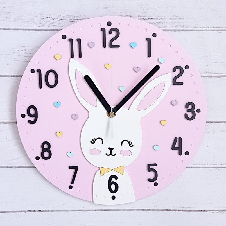 Buy Bunny Theme Kids Room Wall Clock Online At Best Price– Hobby Decor ...