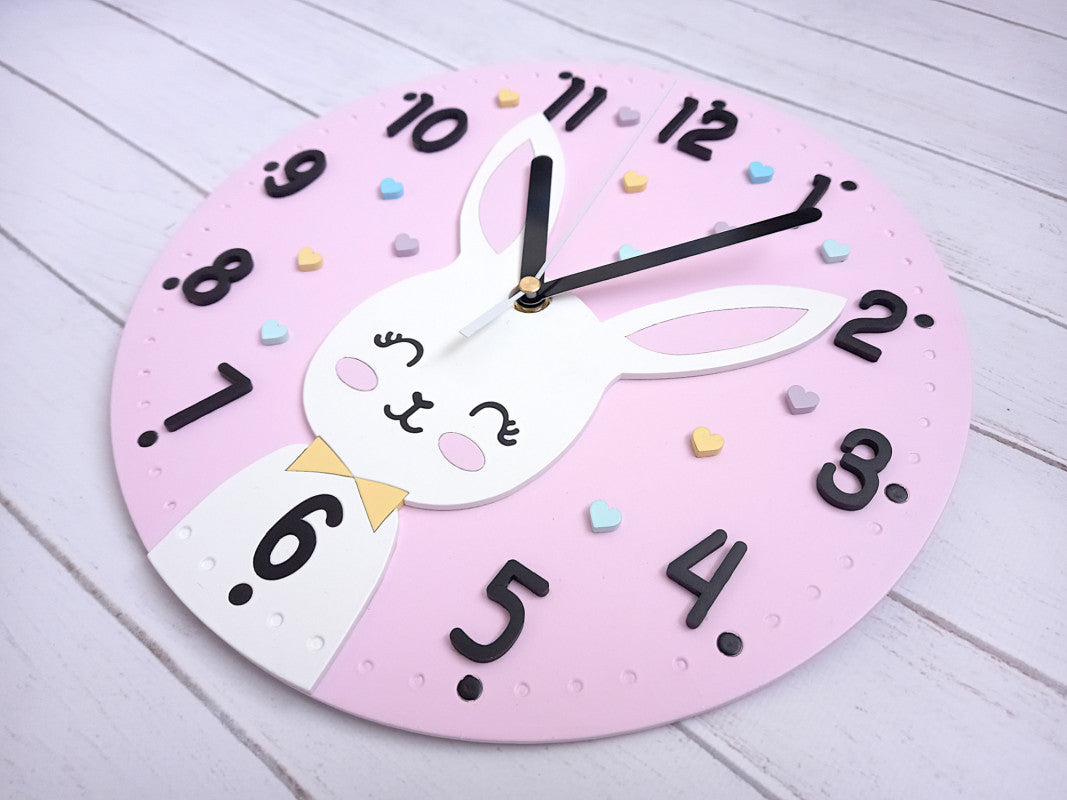 Buy Bunny Theme Kids Room Wall Clock Online At Best Price– Hobby Decor ...