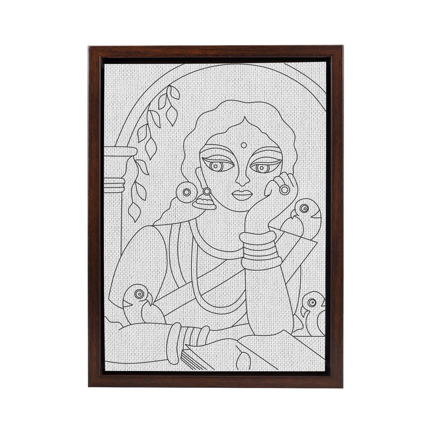 Beautiful Woman Madhubani Painting DIY Framed Canvas Base for Painting ...