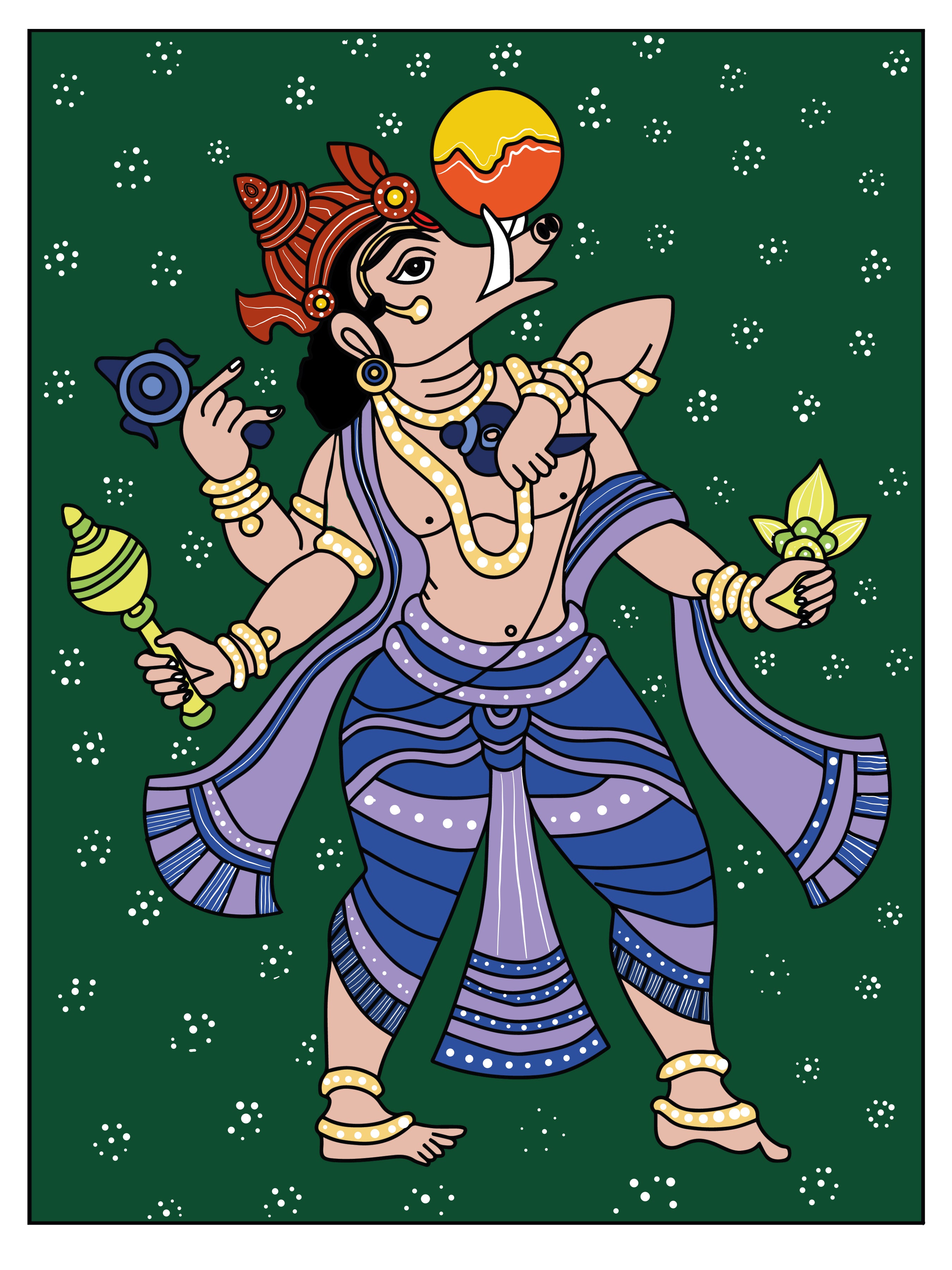 Varaha Dev Miniature Painting DIY Framed Canvas Base for Painting ...