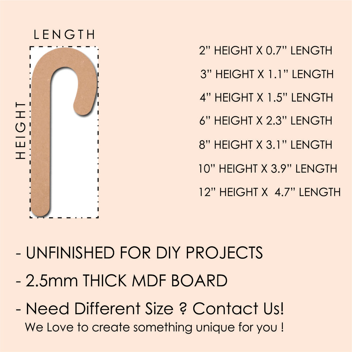 Buy MDF Christmas Candy Cane Base Online At Best Price– Hobby Decor Pvt Ltd