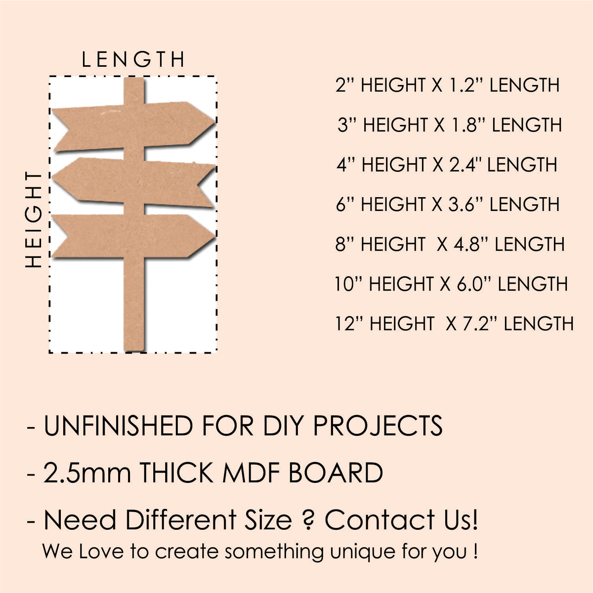 Direction Arrow Sign Shape– Hobby Decor Pvt Ltd