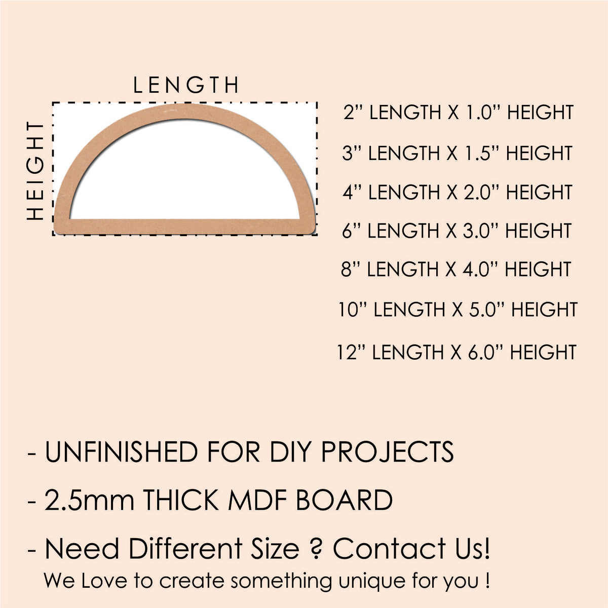 Half Circle Outline– Hobby Decor Pvt Ltd