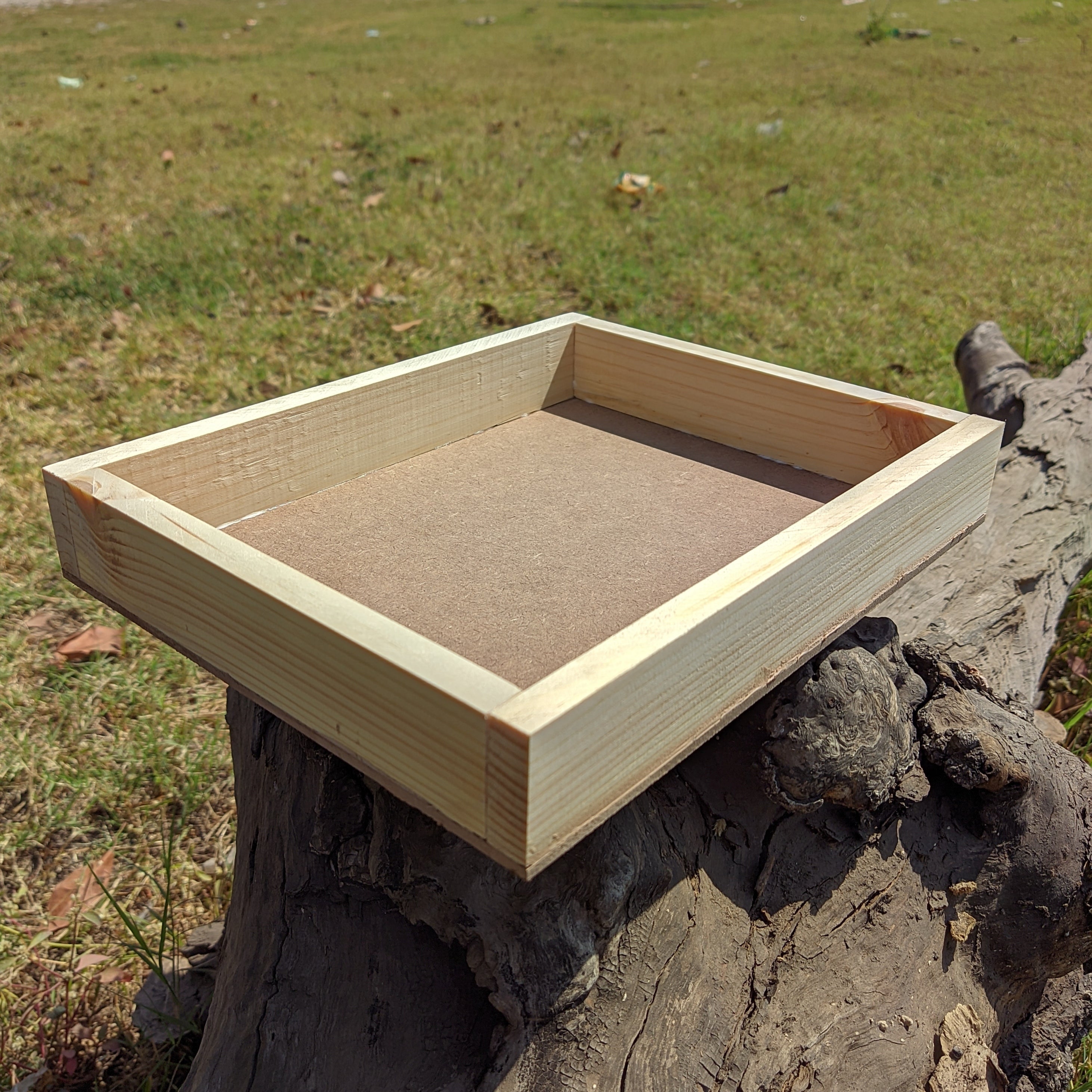 Buy Square Wooden Tray Base Online In Best Quality– Hobby Decor Pvt Ltd