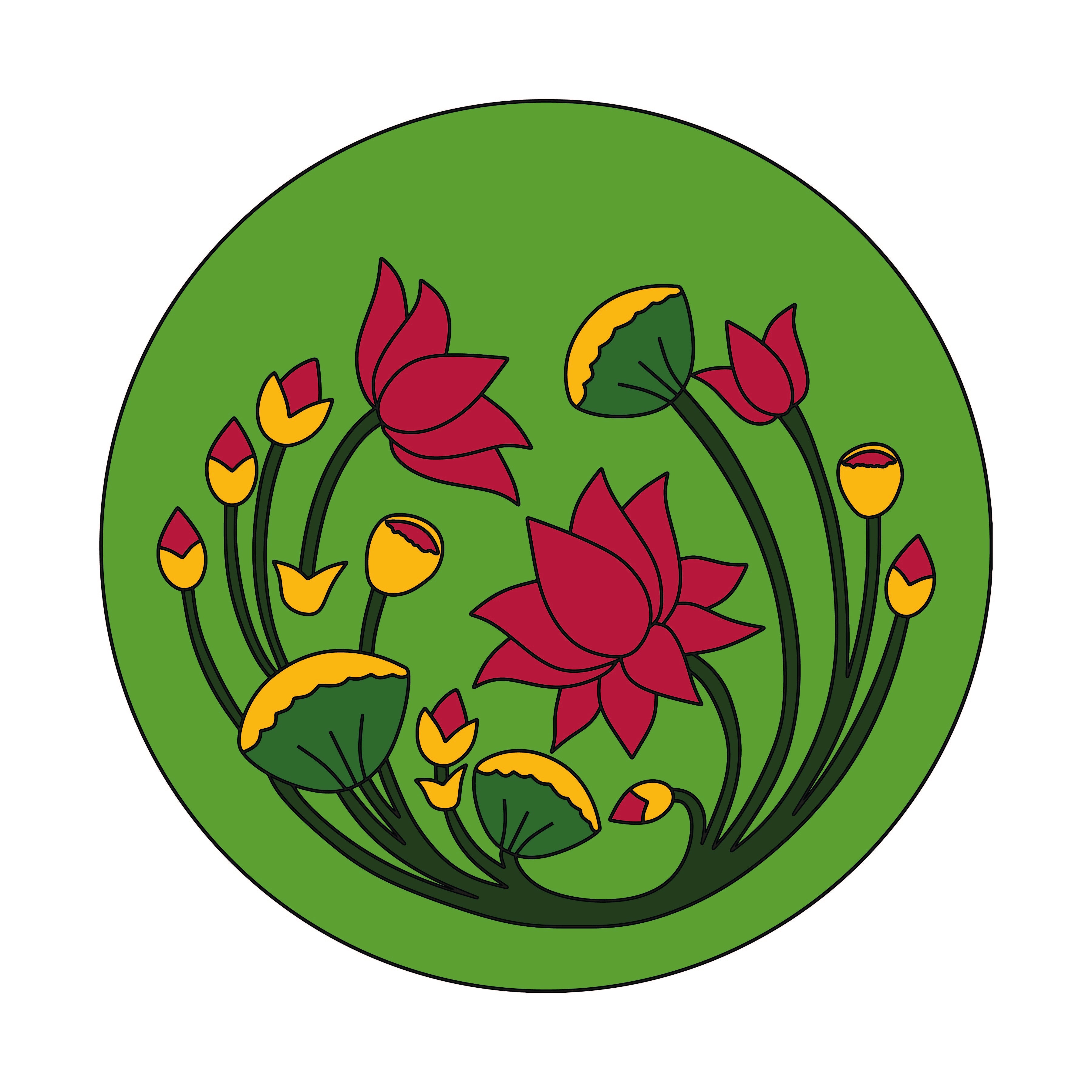 MDF Pre Marked Round Lotus– Hobby Decor Pvt Ltd