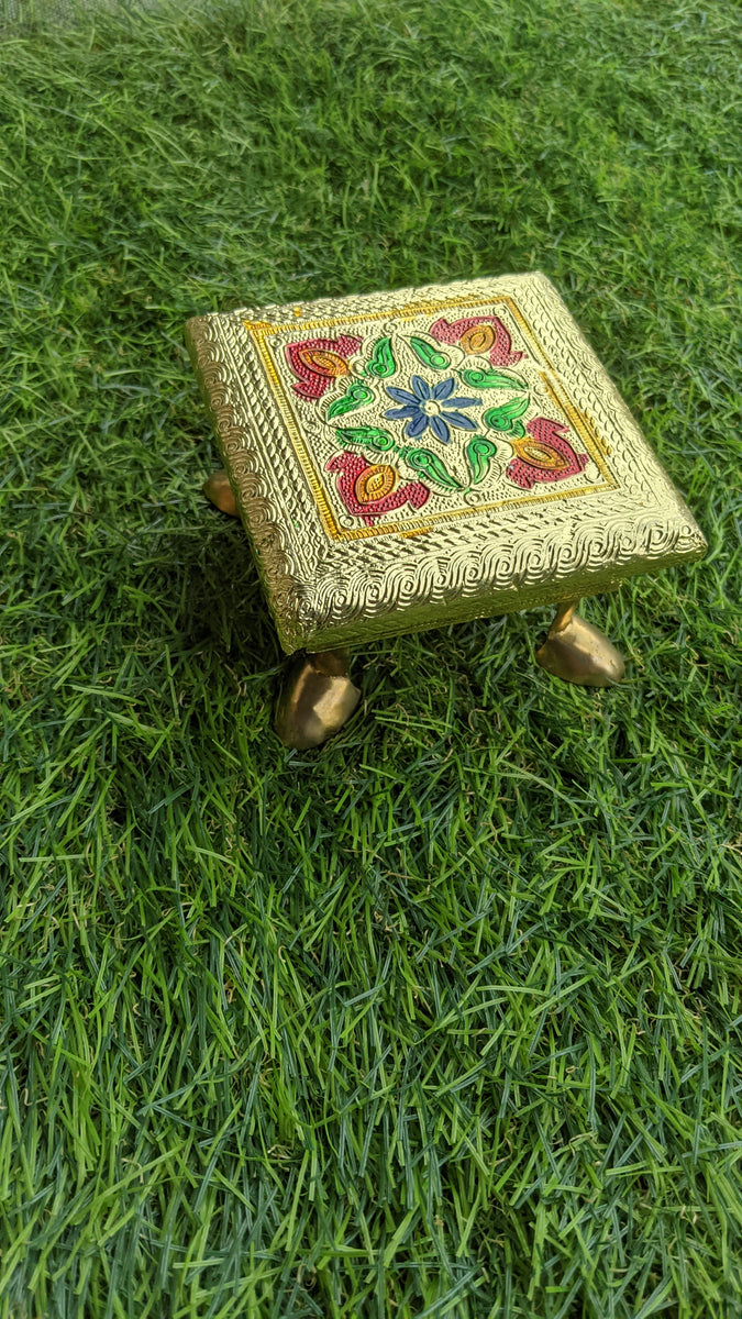 Handcrafted Chowki for Decoration (4x4 Inch)– Hobby Decor Pvt Ltd