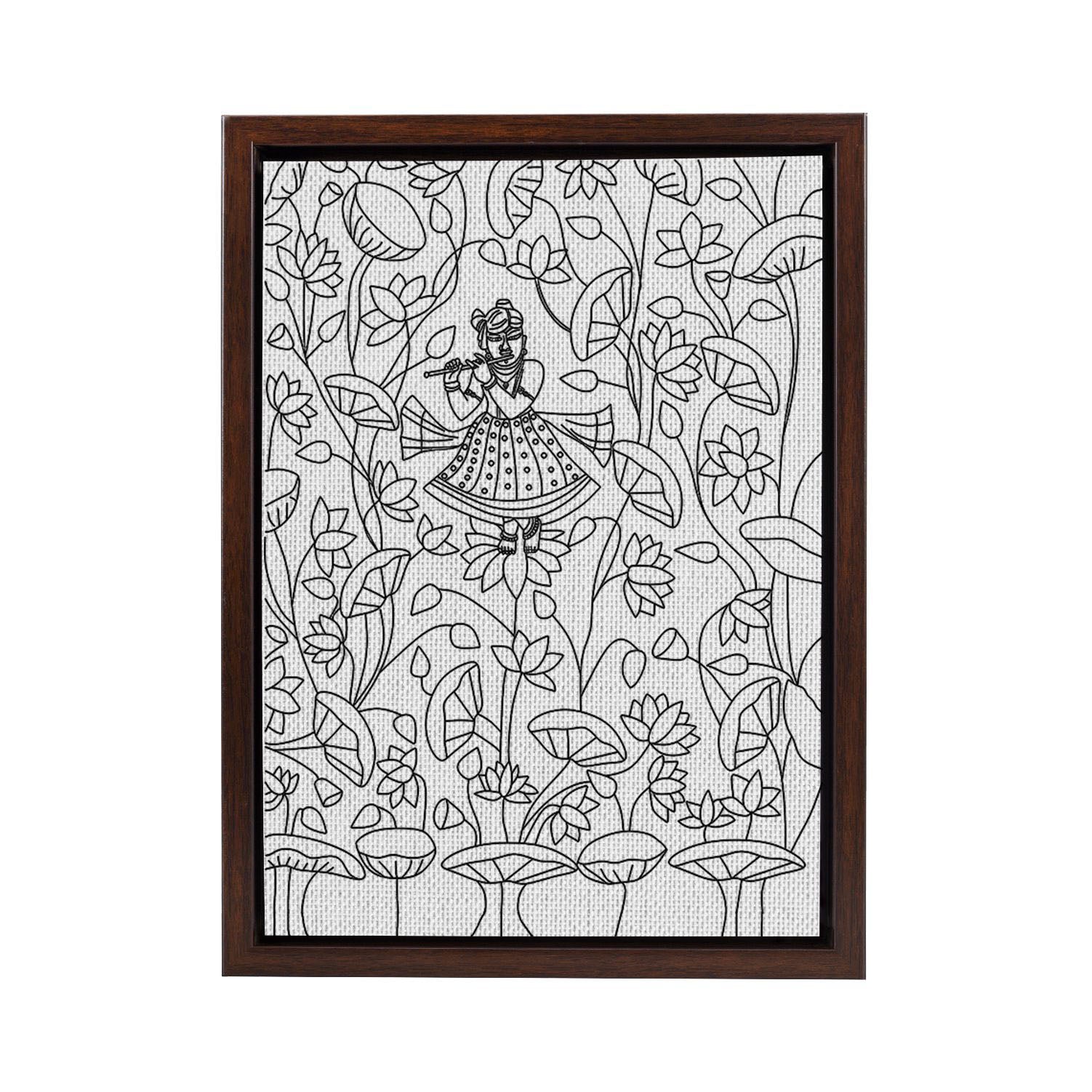 Shreenathji Pichwai DIY Framed Canvas Base for Painting– Hobby Decor ...