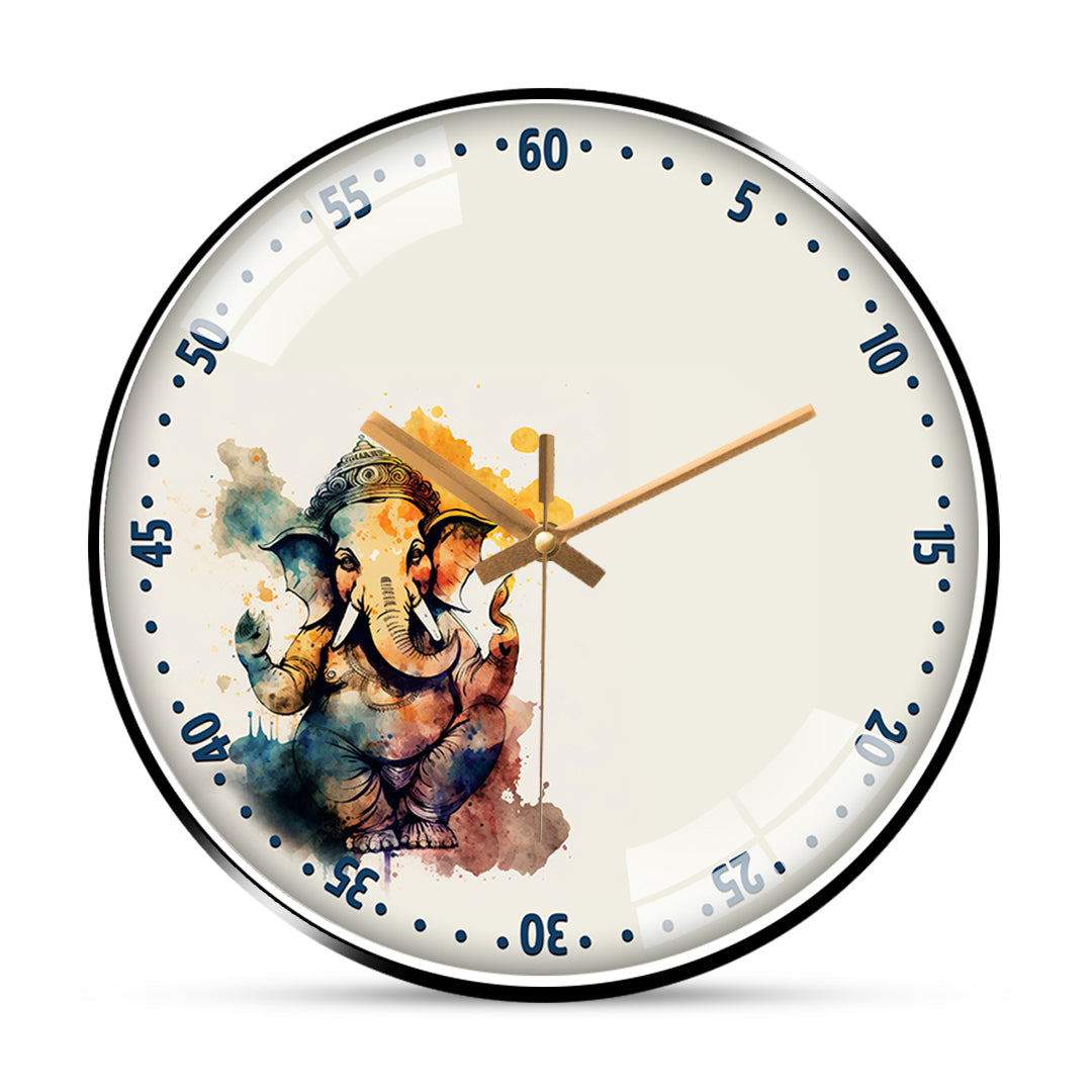 Colorful ganesha wall clock– Hobby Decor Pvt Ltd
