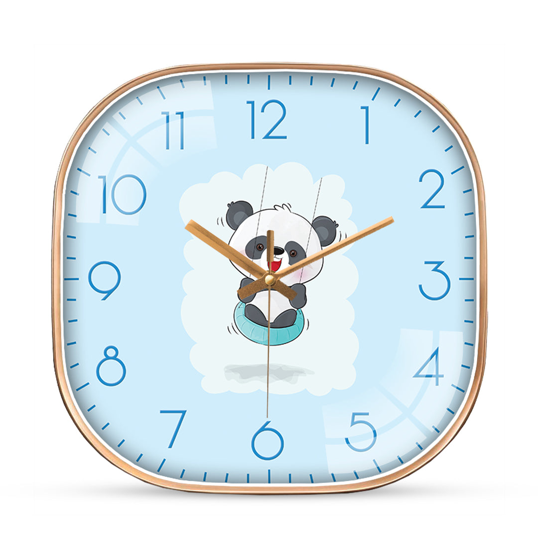 Panda pull cartoon art wall clock– Hobby Decor Pvt Ltd