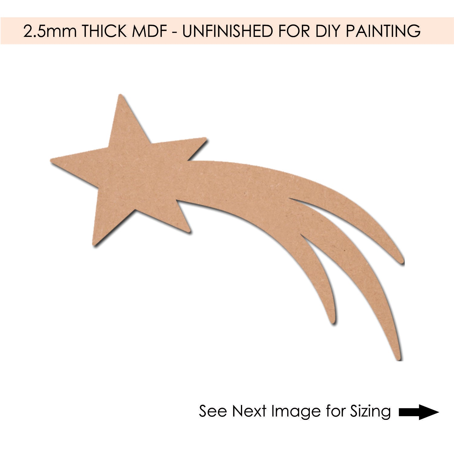 MDF Shooting Star Cutout– Hobby Decor Pvt Ltd