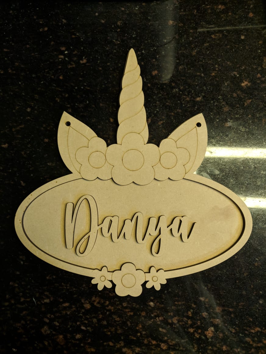 Unicorn Custom Kids Name Plate– Hobby Decor Pvt Ltd