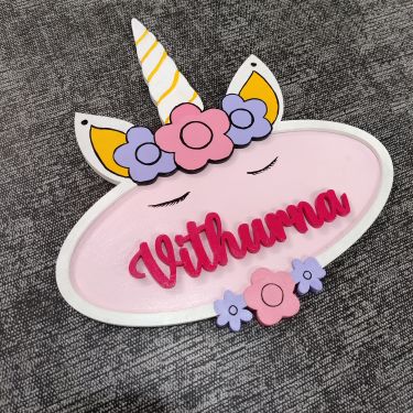 Unicorn Custom Kids Name Plate– Hobby Decor Pvt Ltd